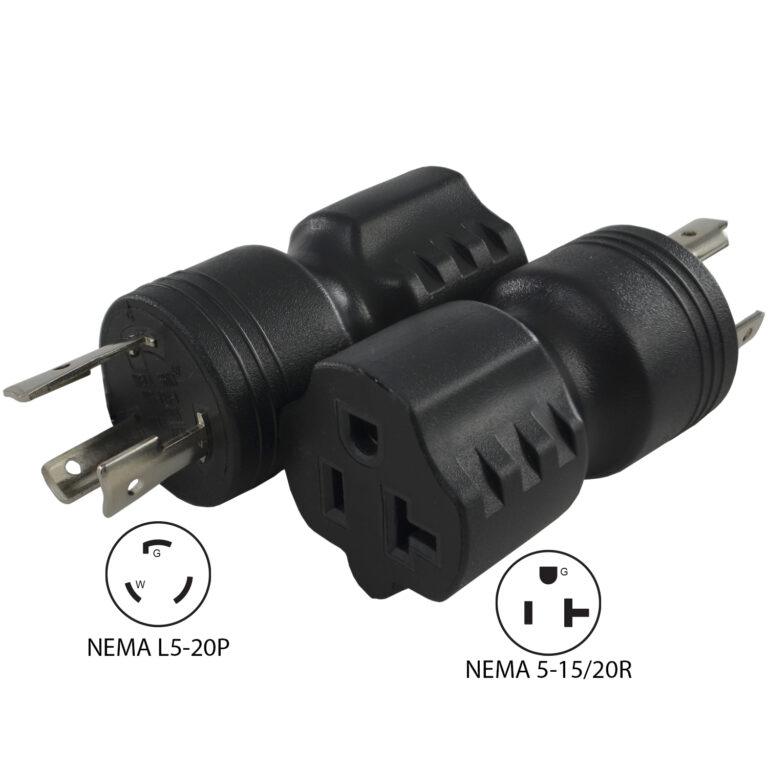 Conntek 30123 & 30123-BK NEMA L5-20P to 5-15/20R Plug Adapters