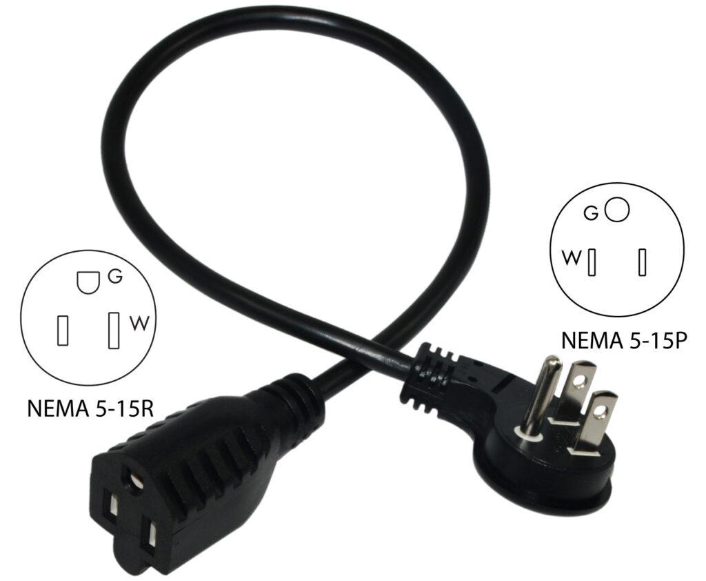 Conntek 05219 NEMA 5-15 Outlet Extender With Flat Angled Plug